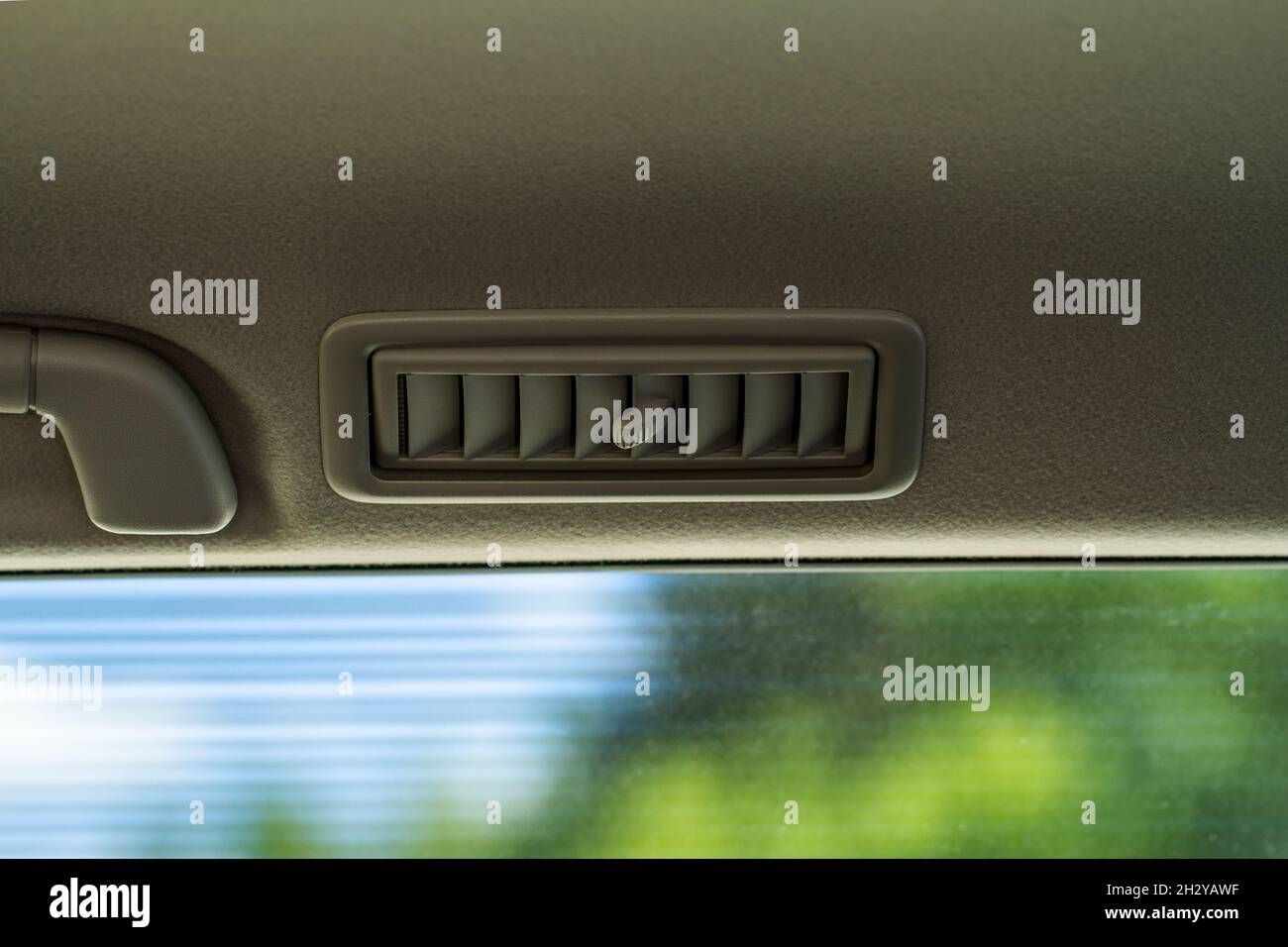 Car air conditioning close up view. The air conditioner flow inside the ...