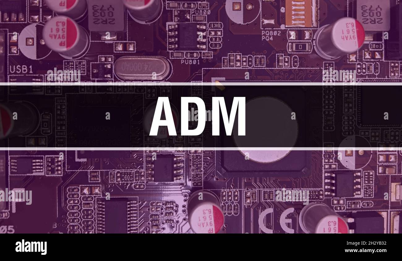 ADM concept with Electronic Integrated Circuit on circuit board. ADM ...