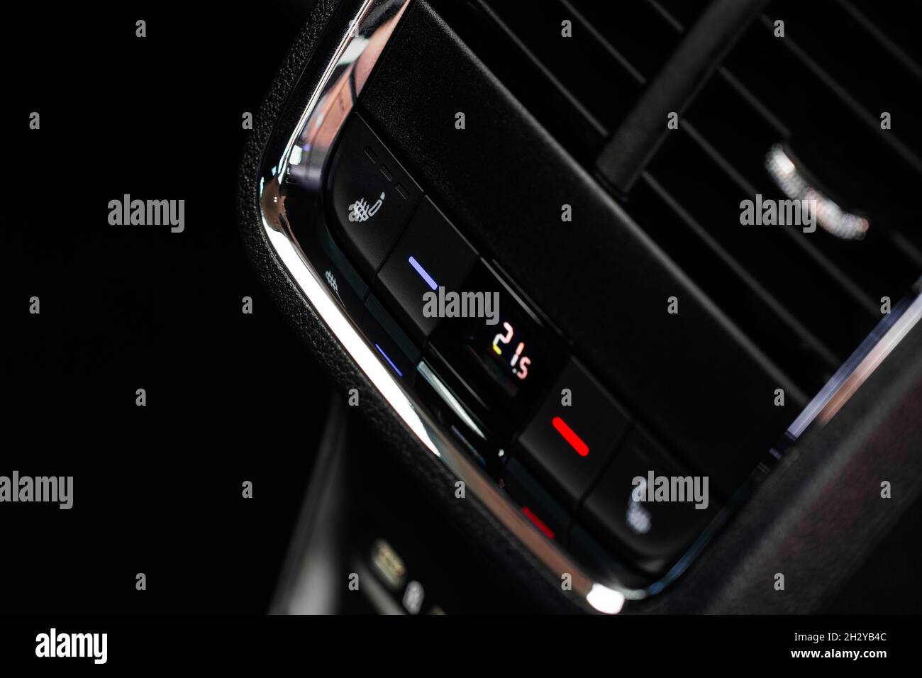 Digital control panel car air conditioner dashboard. Modern car ...