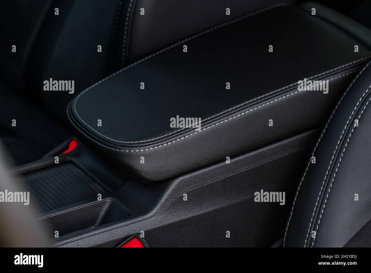 Armrest in the car for driver. Car armrest Stock Photo - Alamy