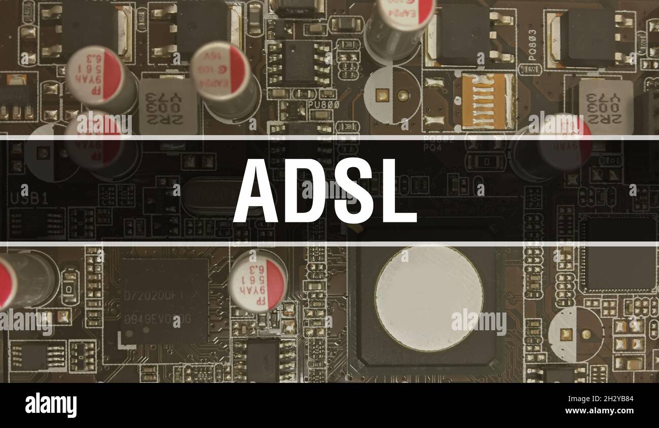 ADSL with Technology Motherboard Digital. ADSL and Computer Circuit ...