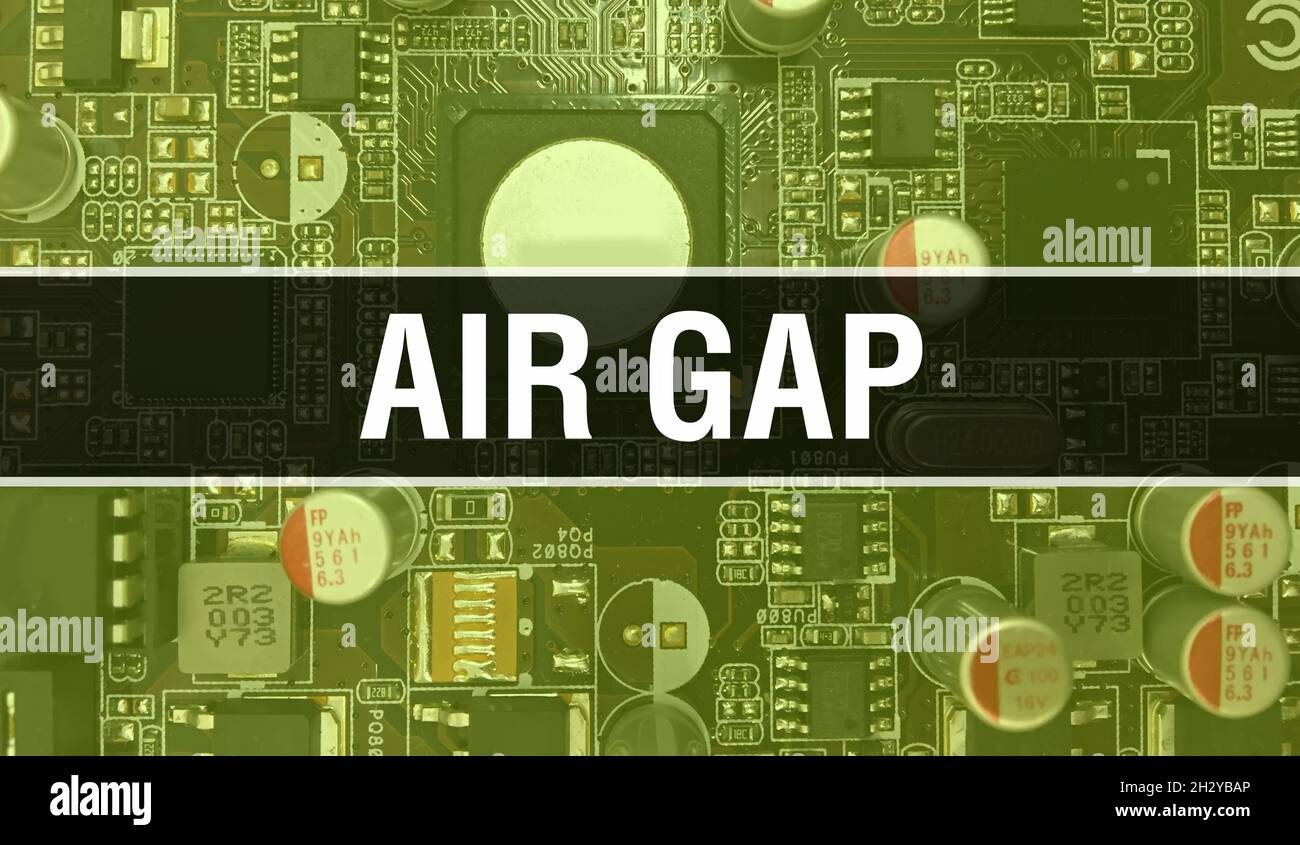Air Gap concept illustration using Computer Chip in Circuit Board. Air ...