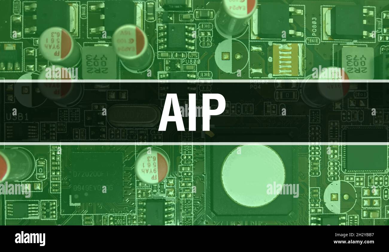 AIP with Technology Motherboard Digital. AIP and Computer Circuit Board ...