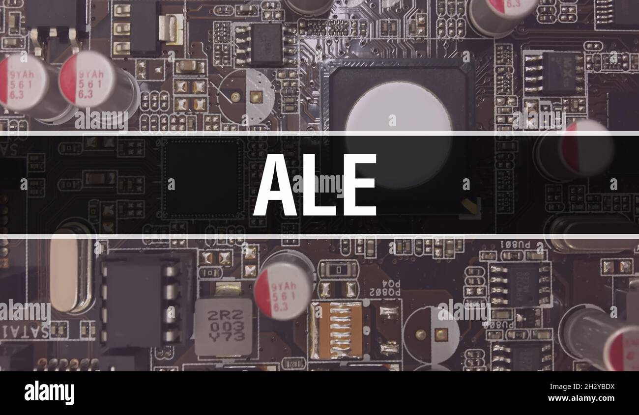 ALE text written on Circuit Board Electronic abstract technology ...
