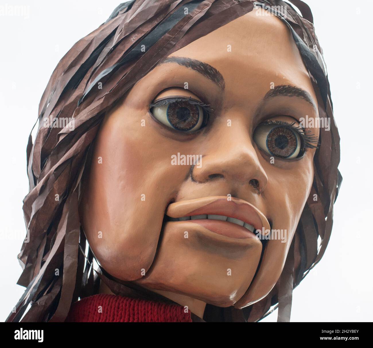 London, UK. 23rd October 2021. Little Amal, the giant Syrian refugee ...