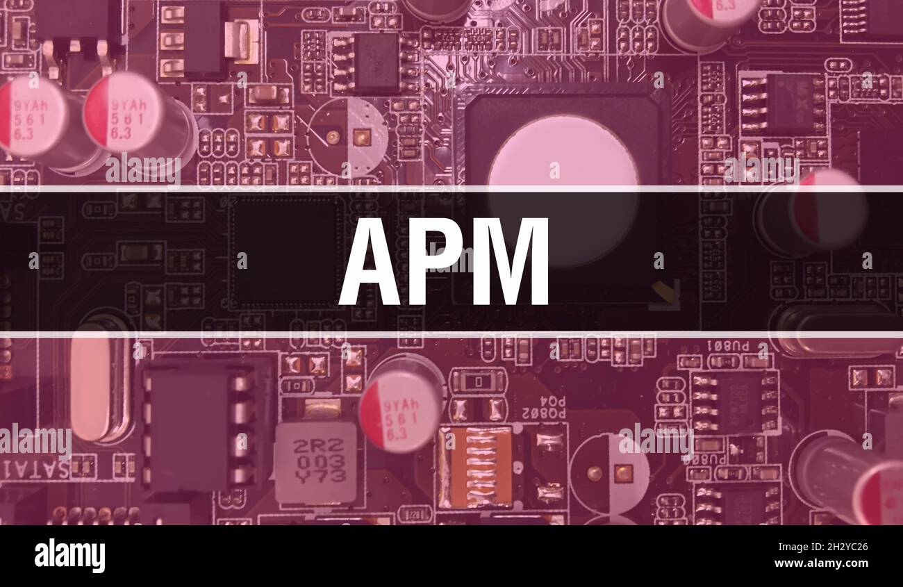 APM text written on Circuit Board Electronic abstract technology ...