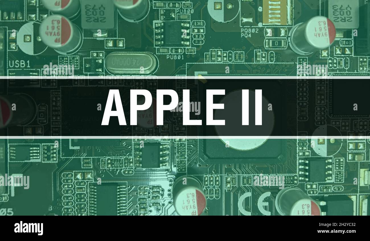 Apple II concept with Electronic Integrated Circuit on circuit board ...