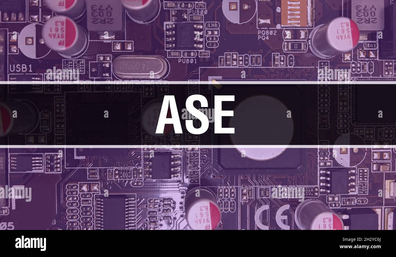 ASE concept with Electronic Integrated Circuit on circuit board. ASE ...