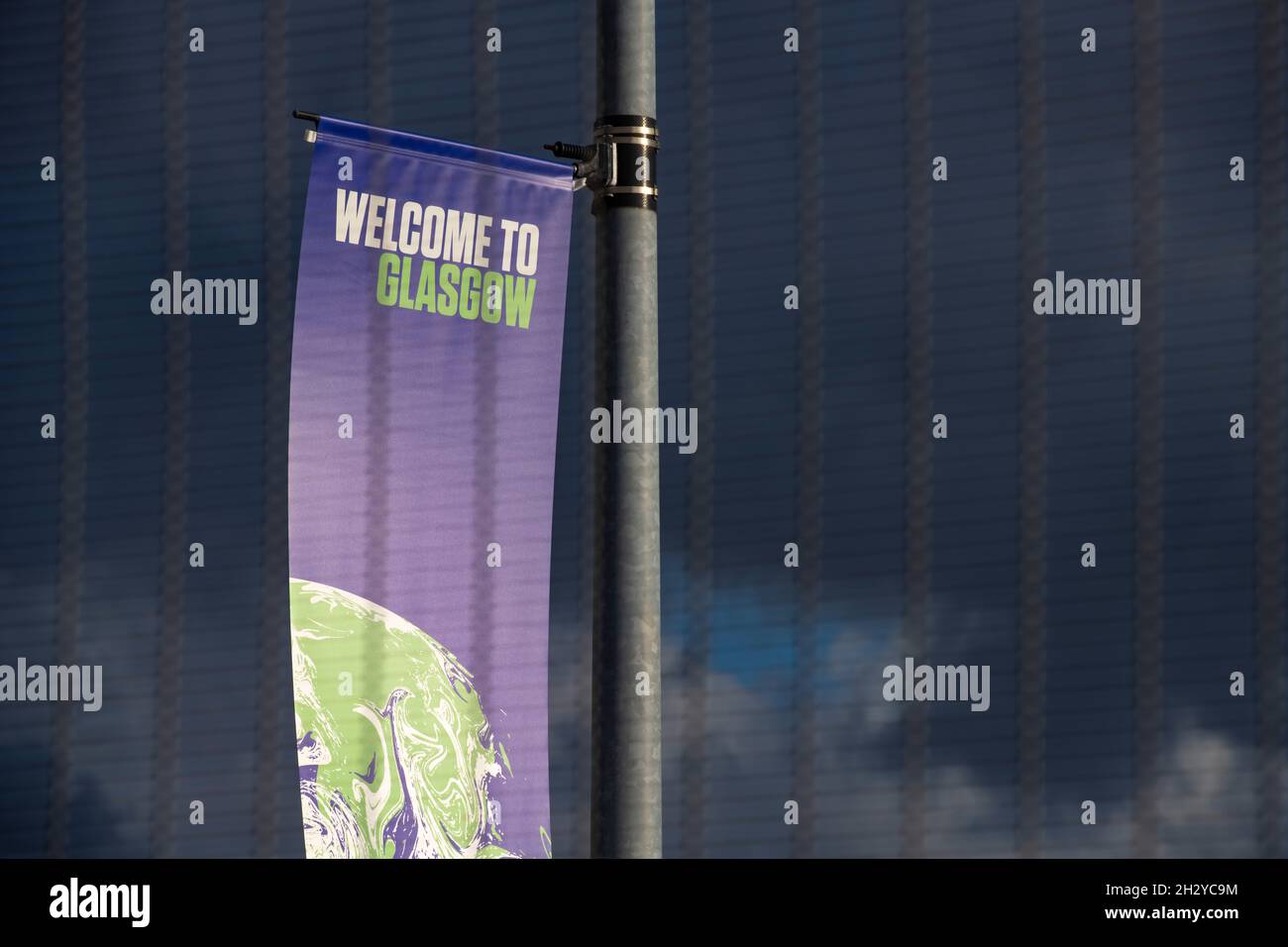 Cop26 banners hanging from street lamp post hi-res stock photography ...