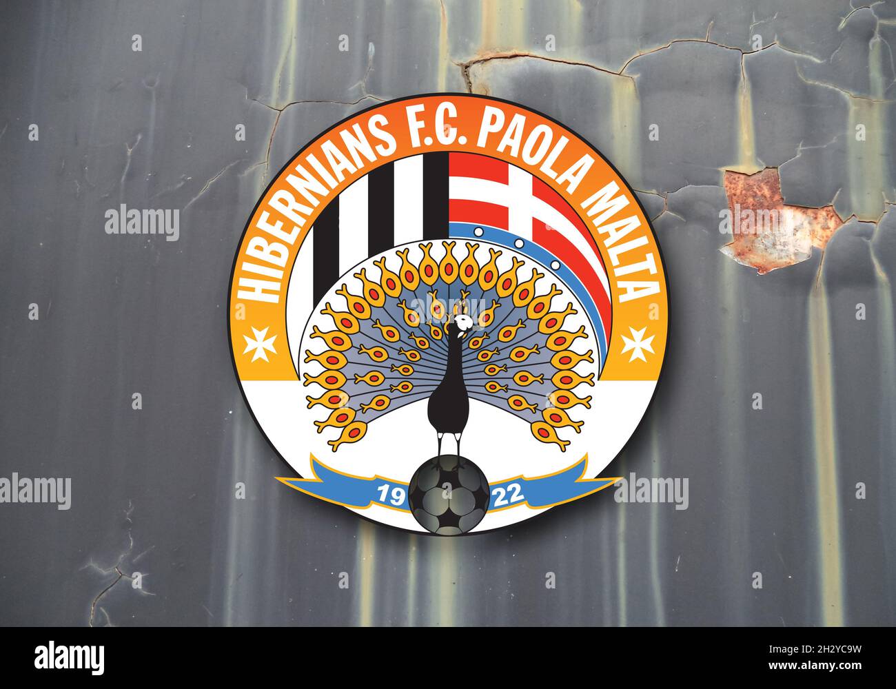 Coat of arms FC Hibernians, Paola, Maltese football club Stock Photo ...