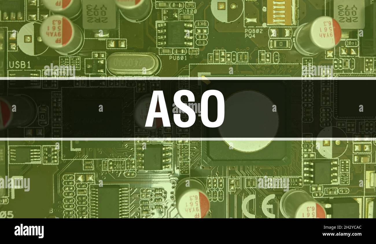 ASO concept with Electronic Integrated Circuit on circuit board. ASO ...