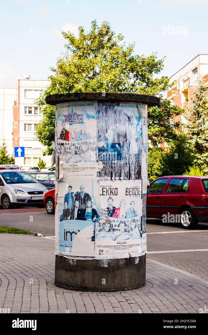 POZNAN, POLAND - Oct 23, 2016: A vertical shot of an advertising ...