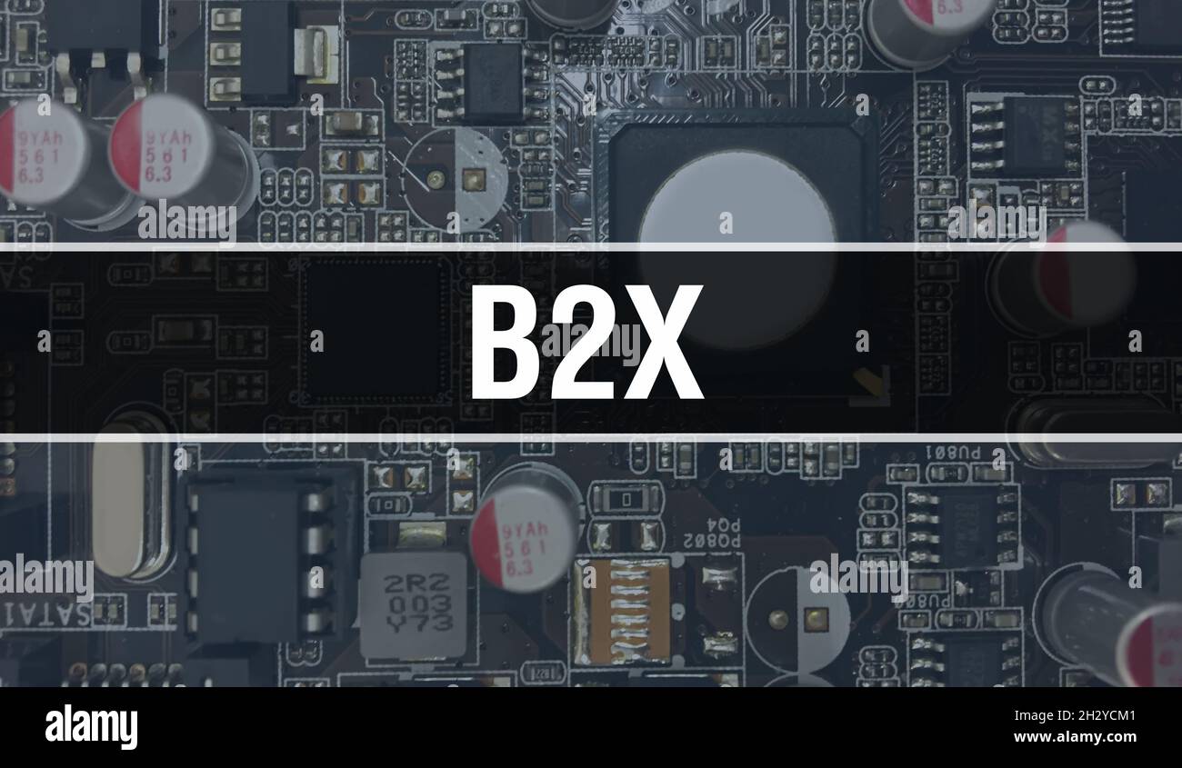 B2x Text Written On Circuit Board Electronic Abstract Technology