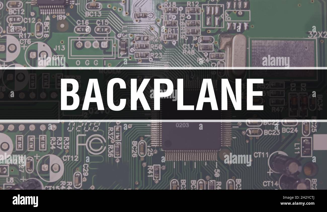Backplane with Electronic Computer Hardware technology background ...