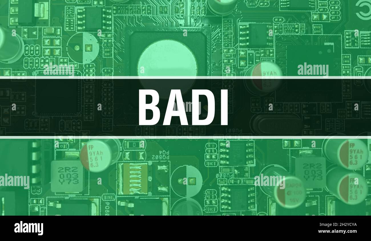 Badi Concept Illustration Using Computer Chip In Circuit Board Badi Close Up Of Integrated