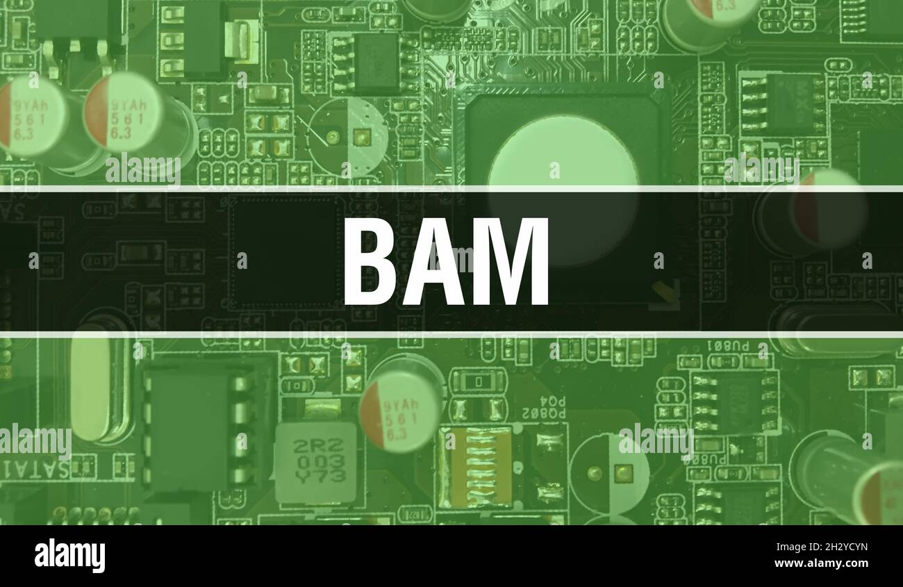 Bam Text Written On Circuit Board Electronic Abstract Technology