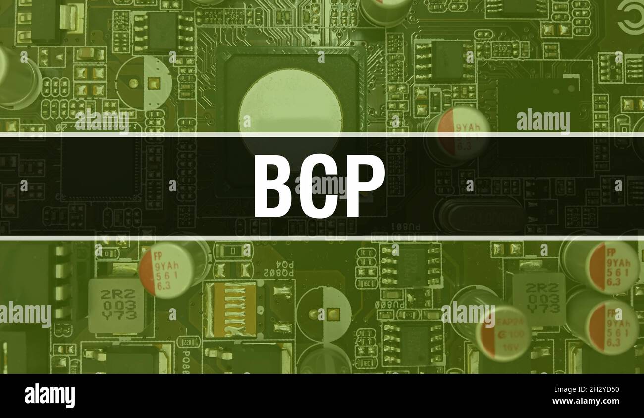 BCP concept illustration using Computer Chip in Circuit Board. BCP ...