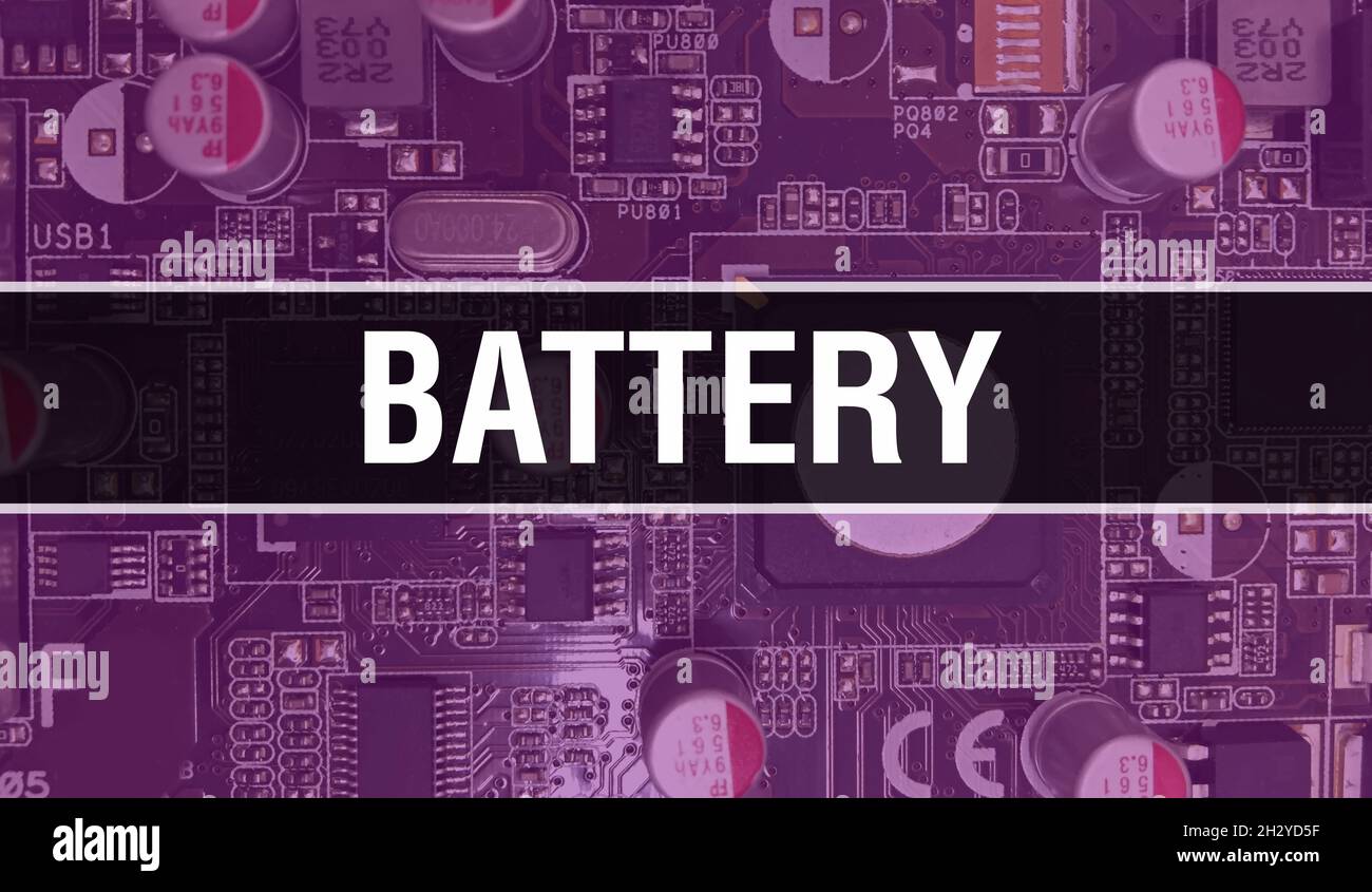 Battery concept with Electronic Integrated Circuit on circuit board ...