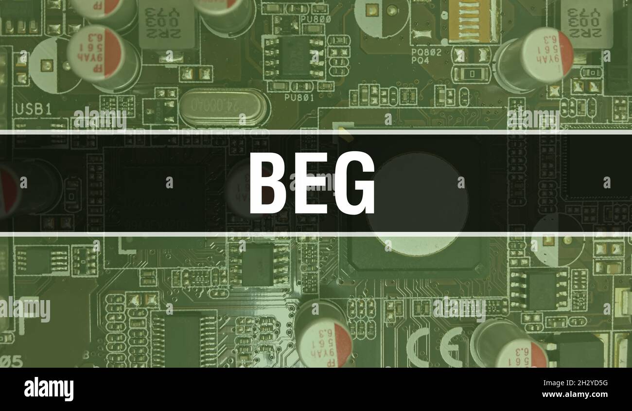 BEG concept with Electronic Integrated Circuit on circuit board. BEG ...