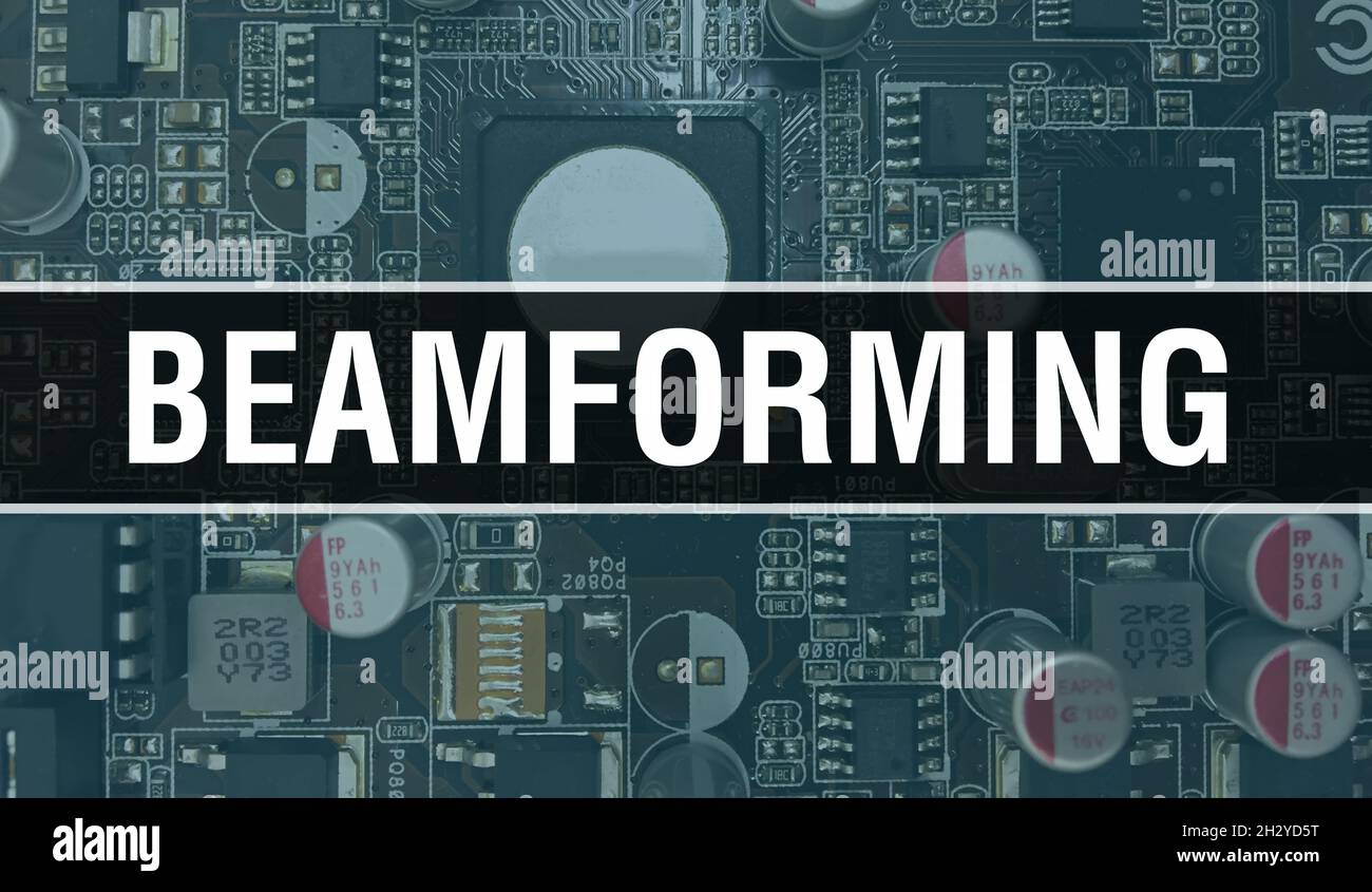 Beamforming concept illustration using Computer Chip in Circuit Board ...