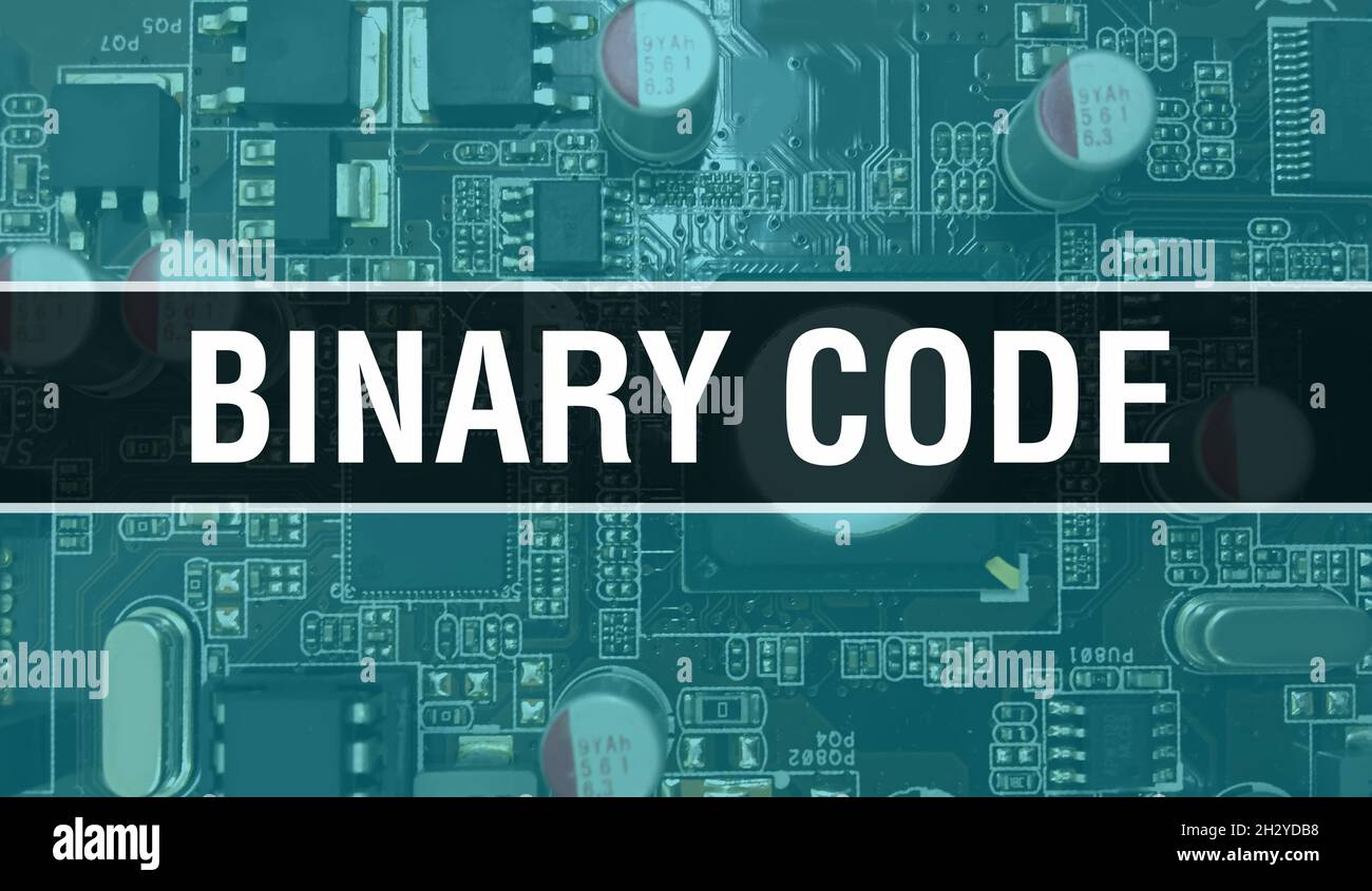 Binary Code with Technology Motherboard Digital. Binary Code and ...
