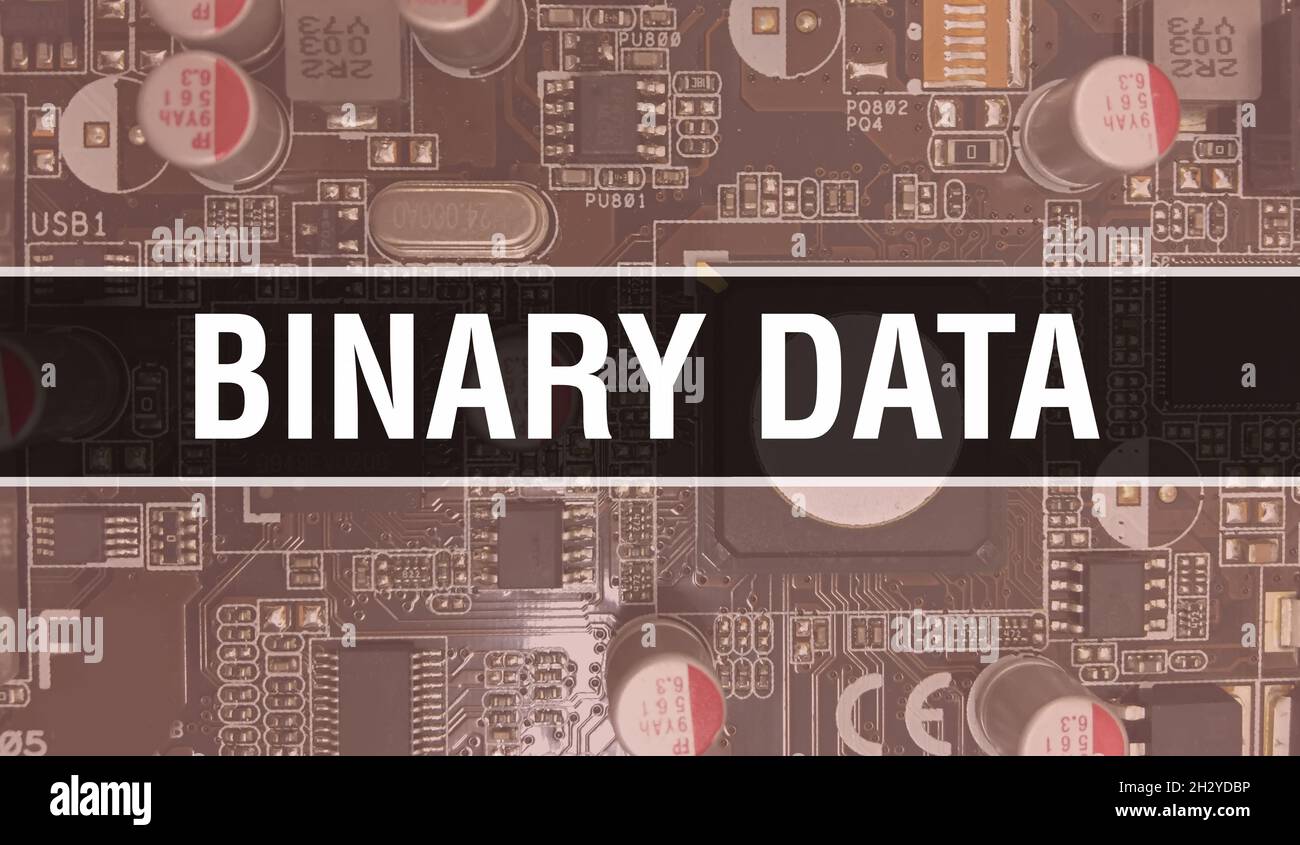 Binary Data with Electronic Computer Hardware technology background ...
