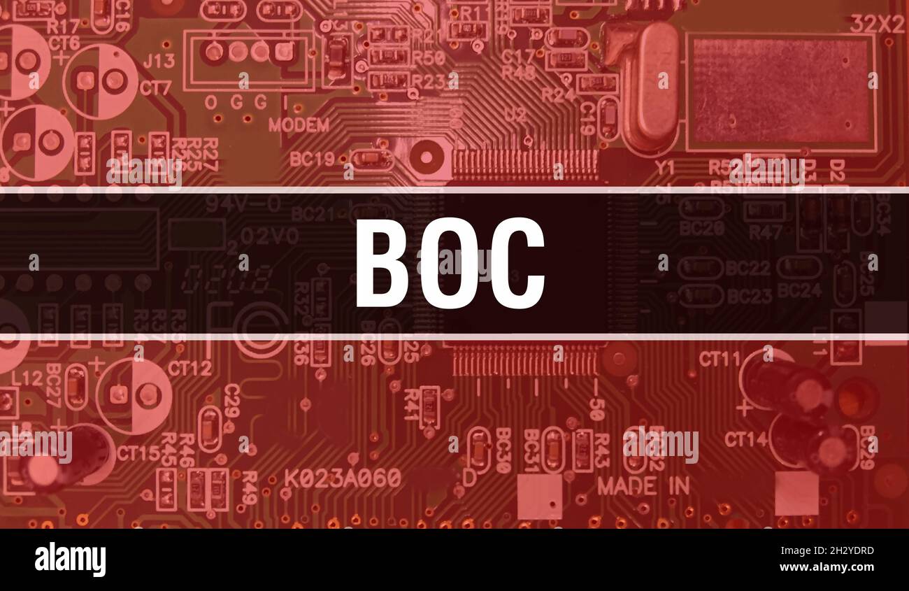 BOC with Electronic components on integrated circuit board Background ...