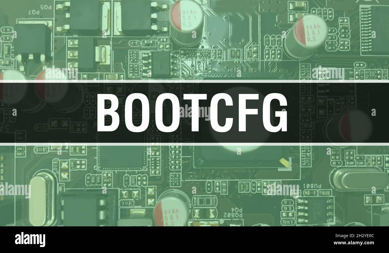 Bootcfg with Electronic Computer Hardware technology background. Abstract background with ...