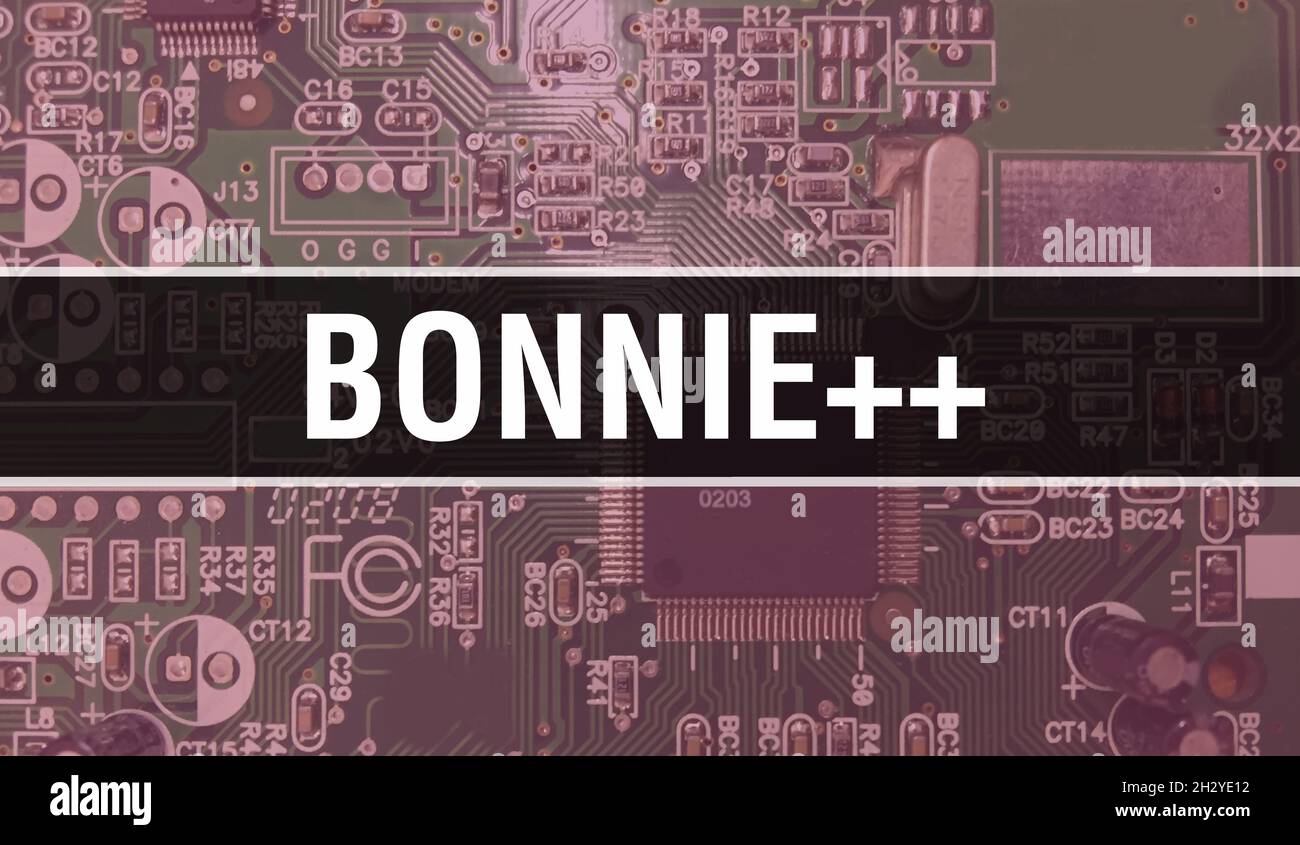 Bonnie++ text written on Circuit Board Electronic abstract technology ...