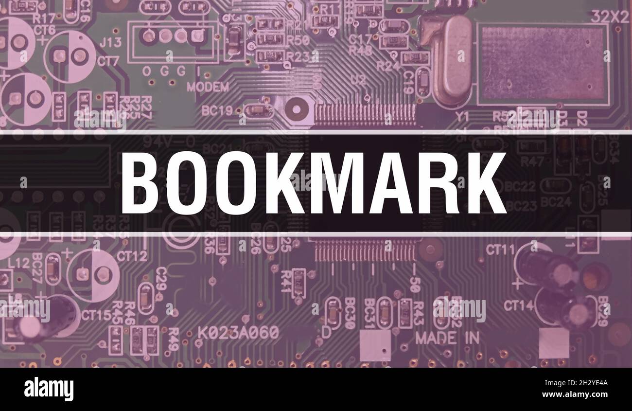 Bookmark with Electronic components on integrated circuit board ...
