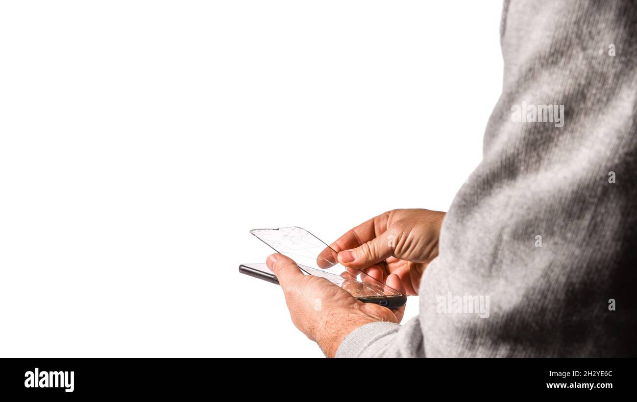 Process of removing broken tempered glass screen protector from ...