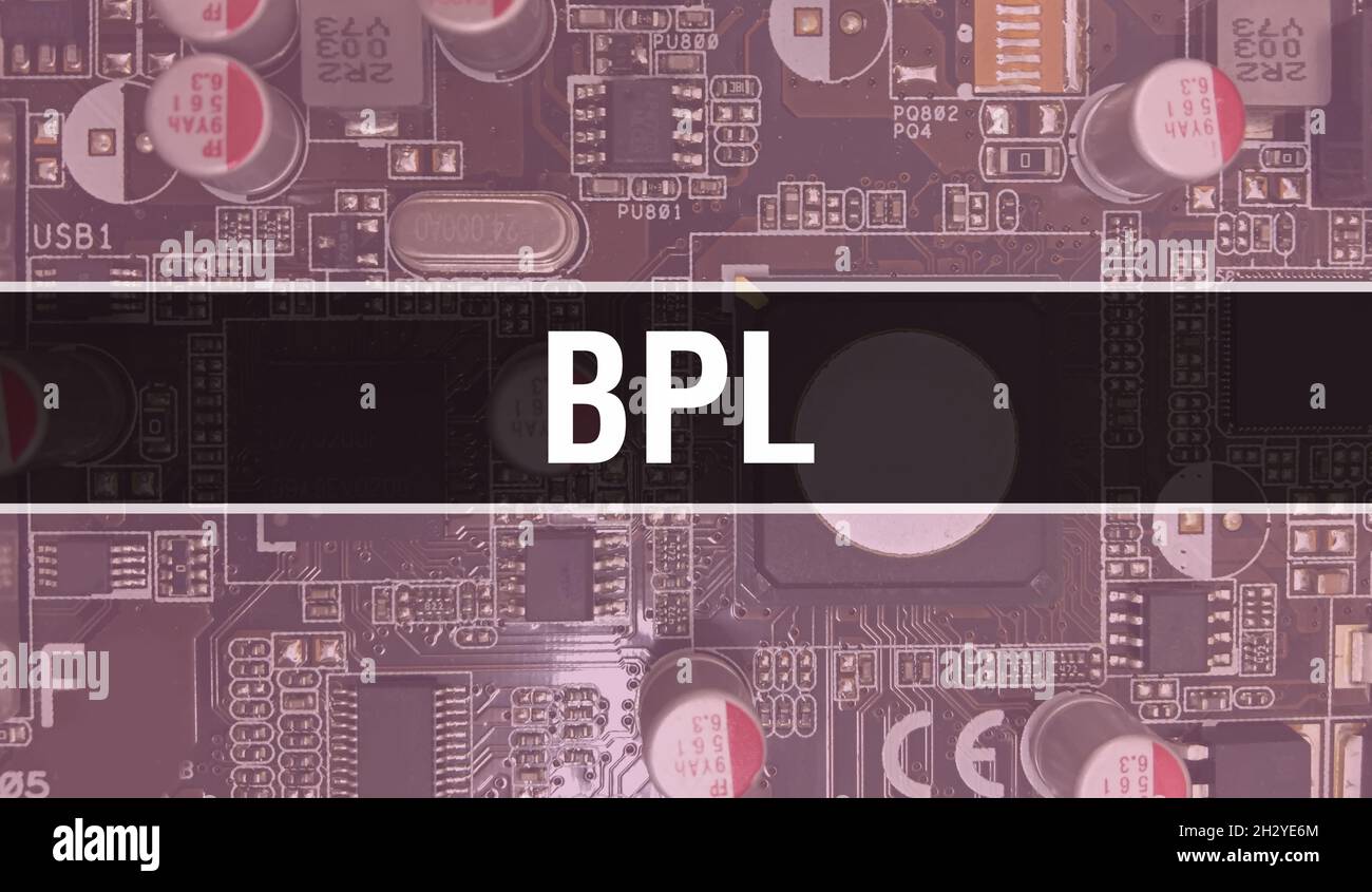 BPL concept with Electronic Integrated Circuit on circuit board. BPL ...