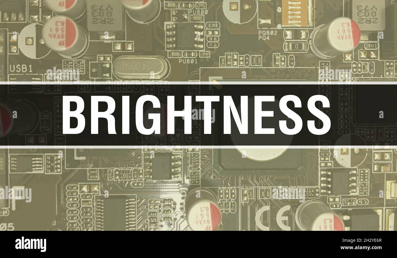 Brightness concept with Electronic Integrated Circuit on circuit board ...