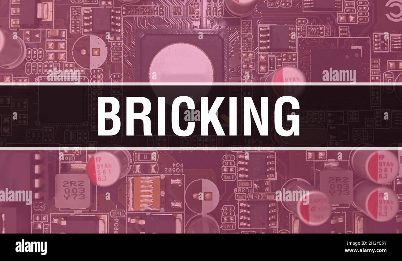 Bricking concept illustration using Computer Chip in Circuit Board ...