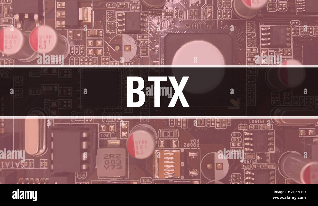 BTX text written on Circuit Board Electronic abstract technology ...
