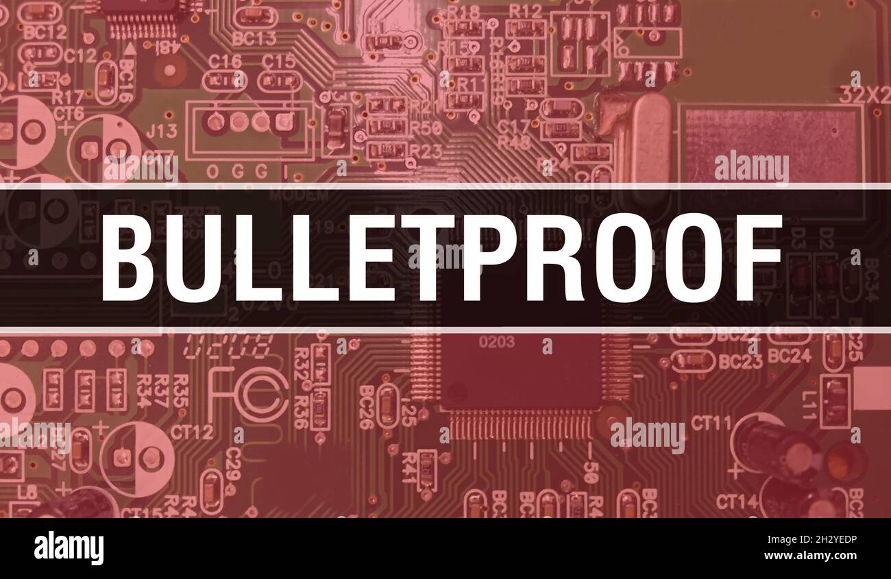 Bulletproof with Electronic Computer Hardware technology background ...
