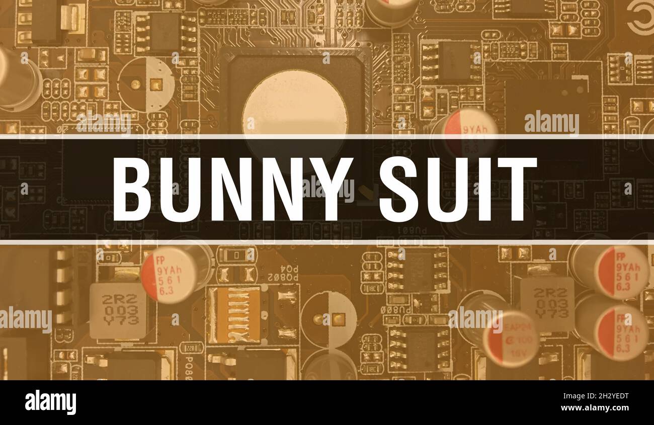 Bunny Suit concept illustration using Computer Chip in Circuit Board ...