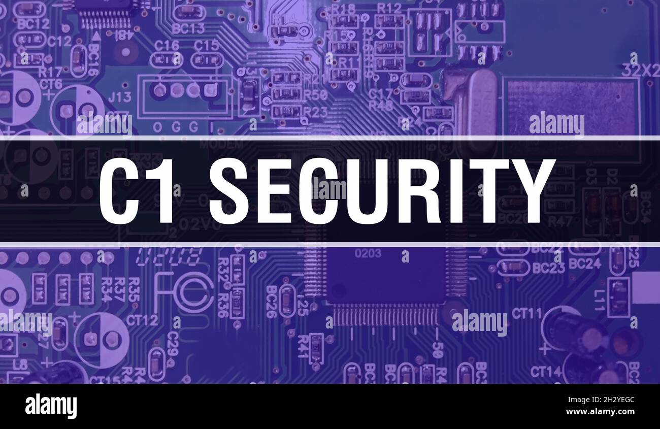 C1 Security with Electronic Computer Hardware technology background ...