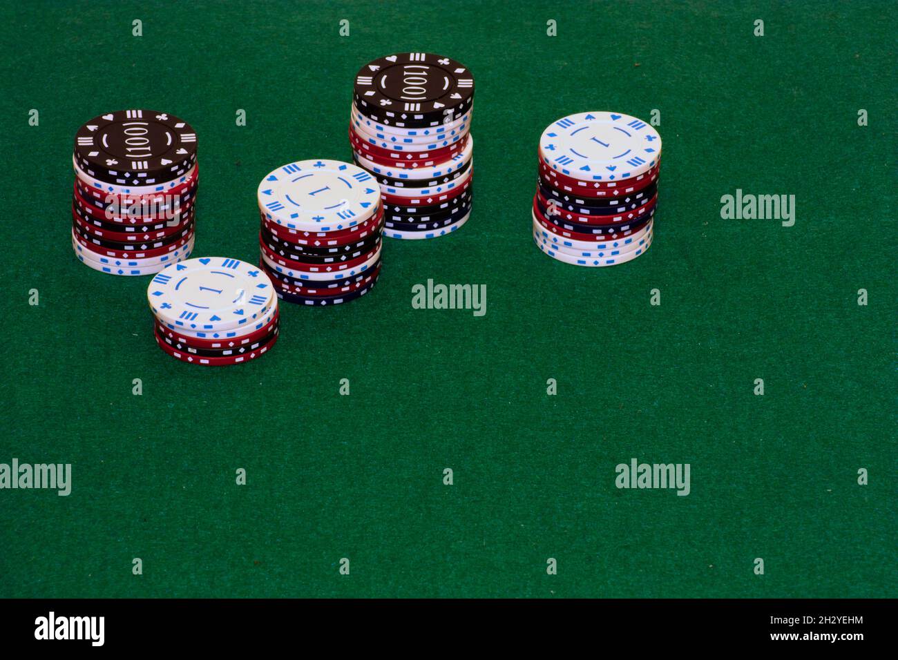 Stacks of tokens for gambling Stock Photo - Alamy