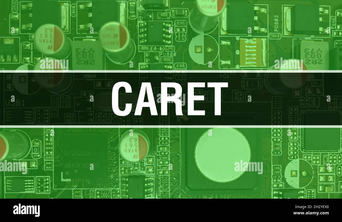 Caret with Technology Motherboard Digital. Caret and Computer Circuit ...