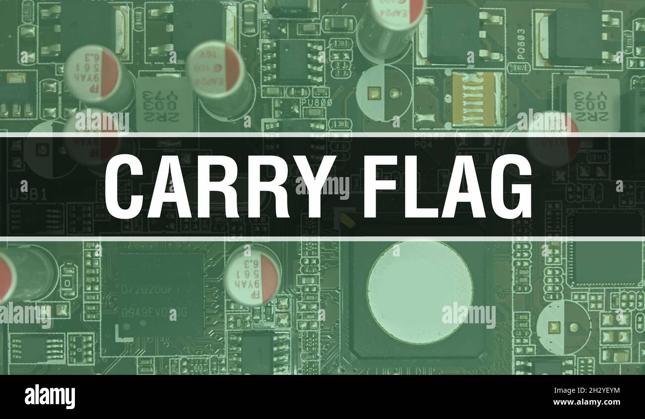 Carry Flag with Technology Motherboard Digital. Carry Flag and Computer ...