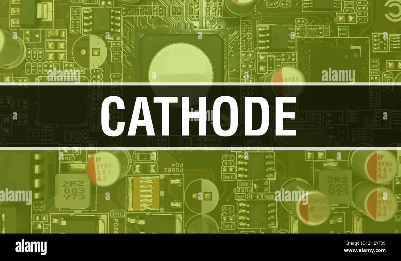 Cathode concept illustration using Computer Chip in Circuit Board ...