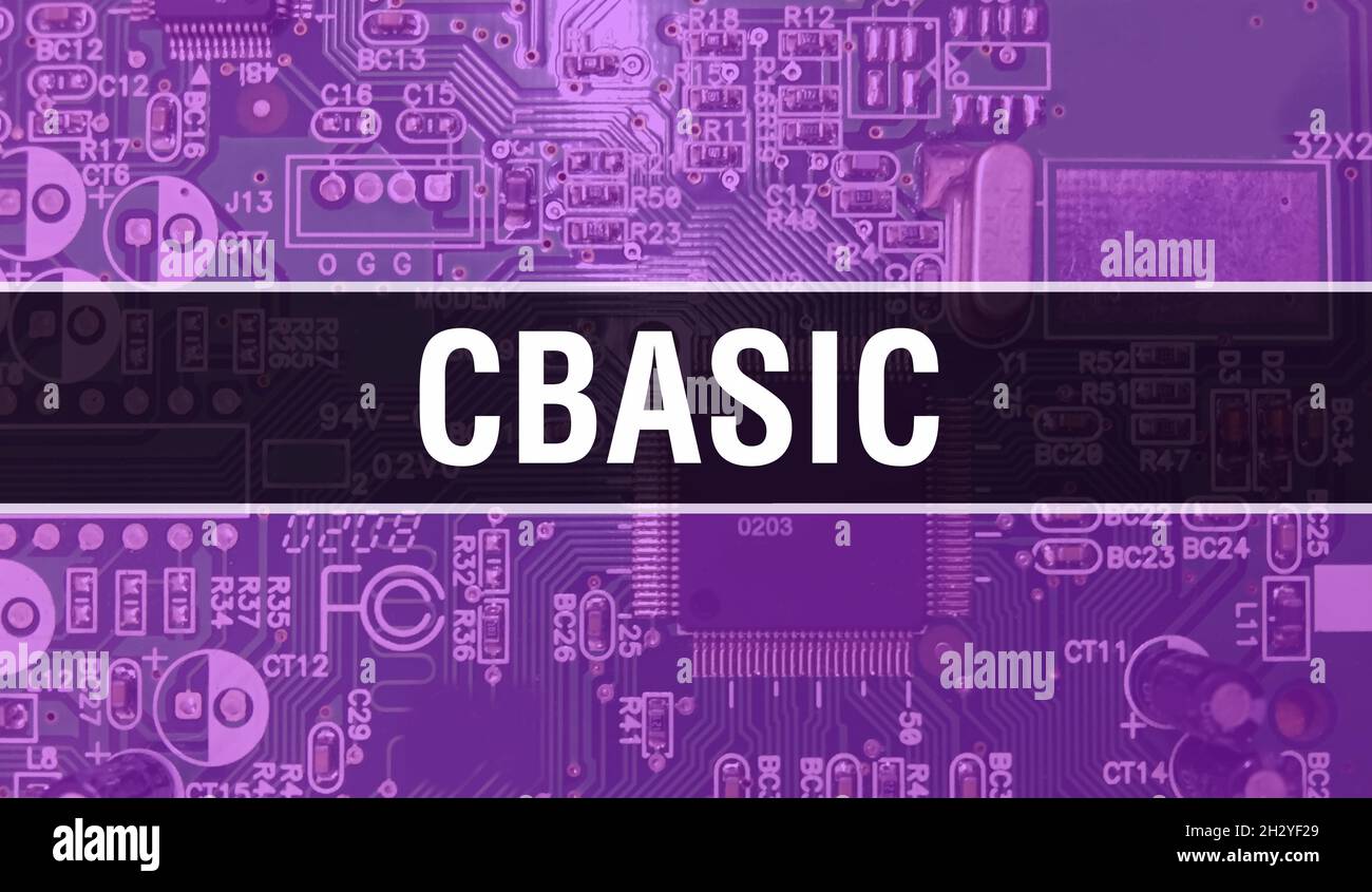 CBASIC with Electronic Computer Hardware technology background. Abstract background with ...