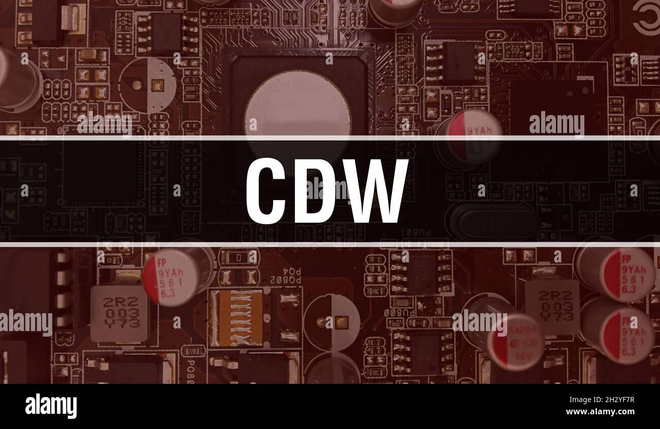 CDW concept illustration using Computer Chip in Circuit Board. CDW ...