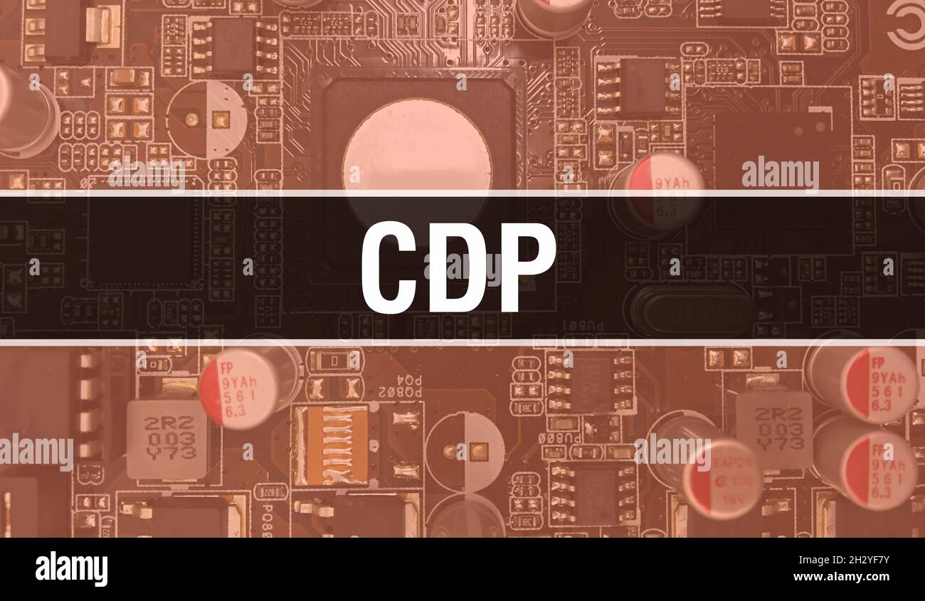 CDP concept illustration using Computer Chip in Circuit Board. CDP ...