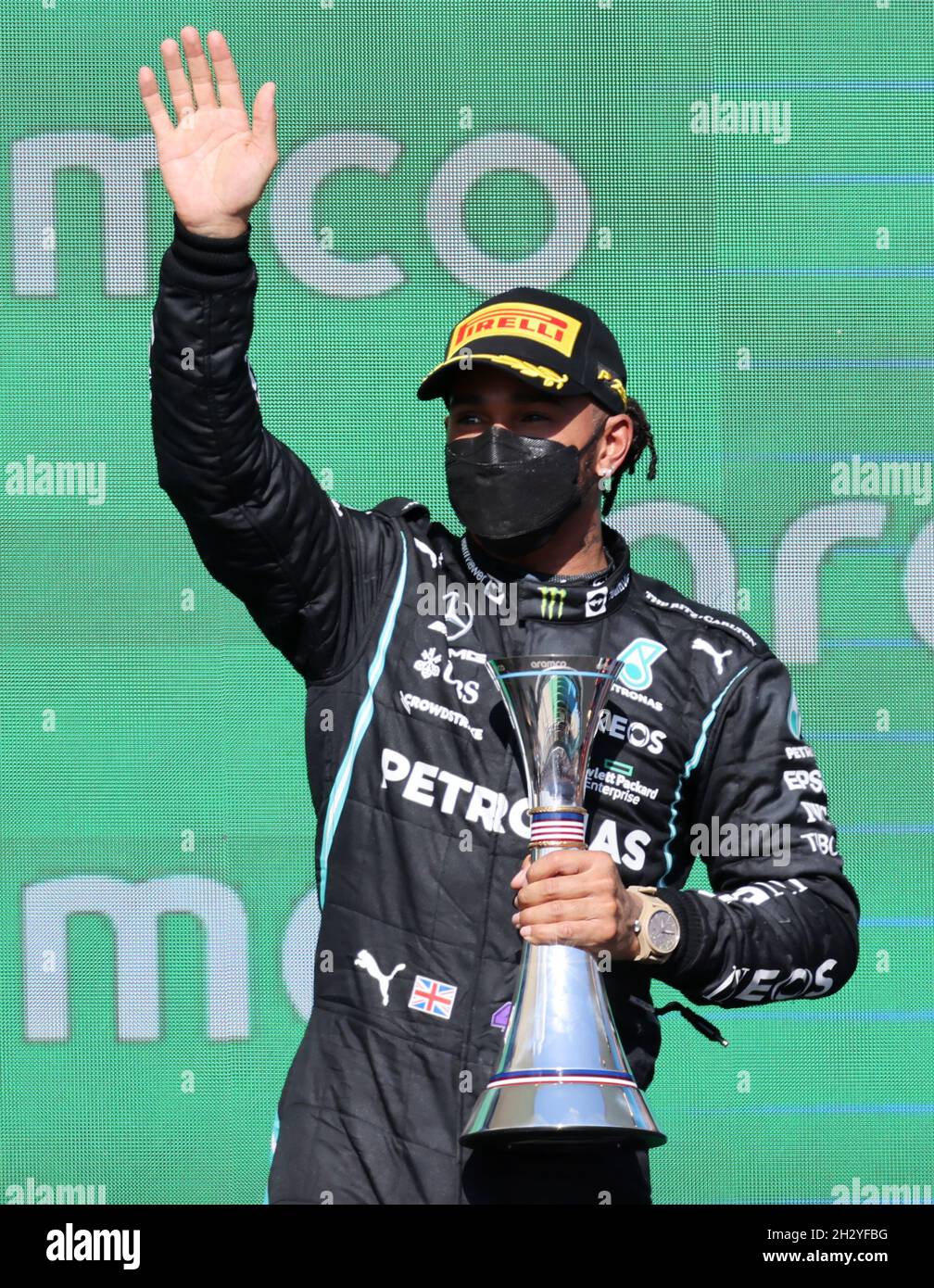 Lewis hamilton trophy mercedes hi-res stock photography and images - Alamy