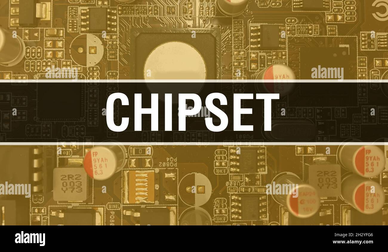 Chipset concept illustration using Computer Chip in Circuit Board ...