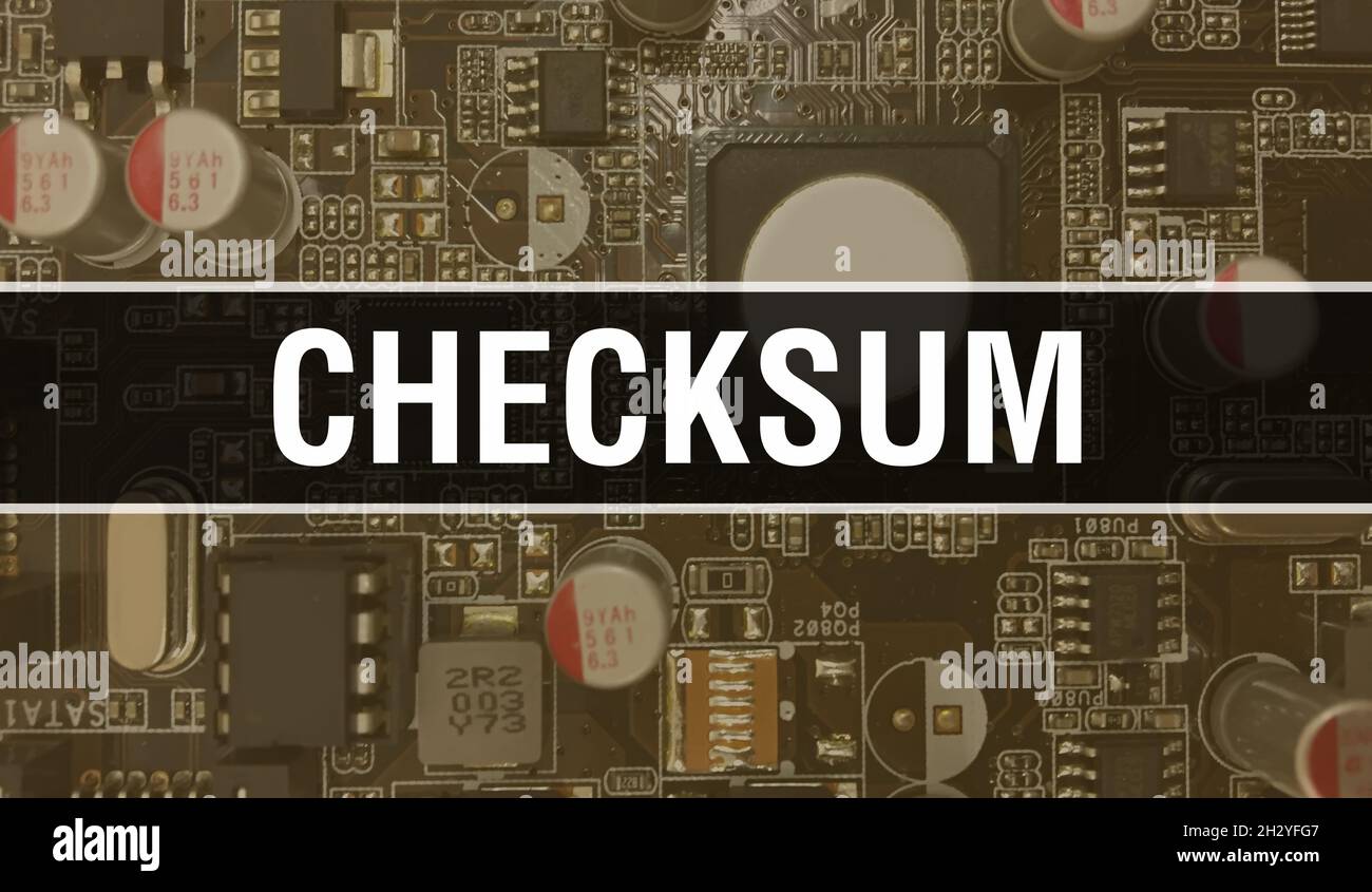 Checksum text written on Circuit Board Electronic abstract technology ...