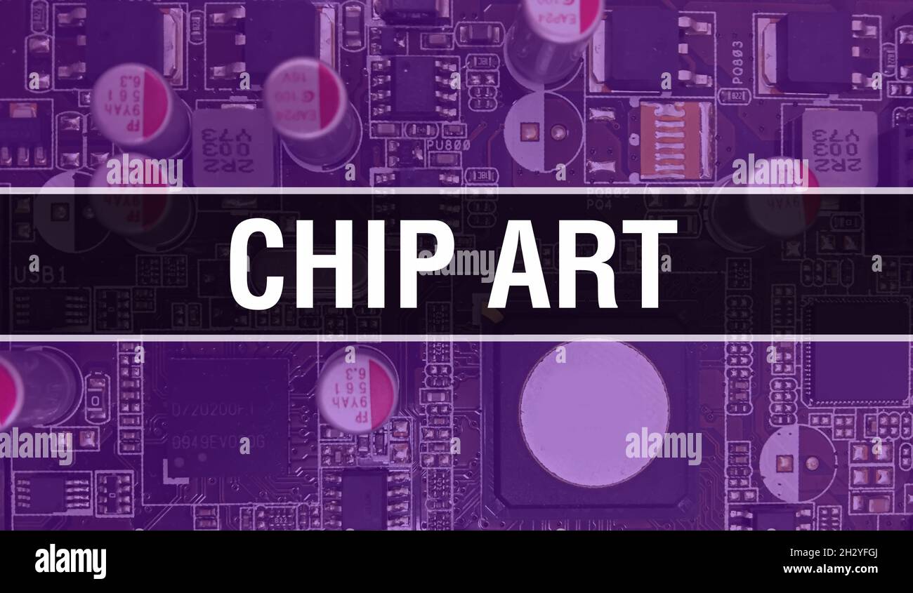 Chip Art with Technology Motherboard Digital. Chip Art and Computer ...