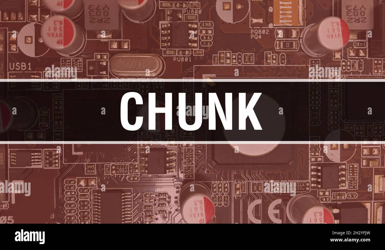 Chunk concept with Electronic Integrated Circuit on circuit board ...
